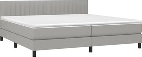 Box spring postel s matrací světle šedá 200 x 200 cm textil 3140241