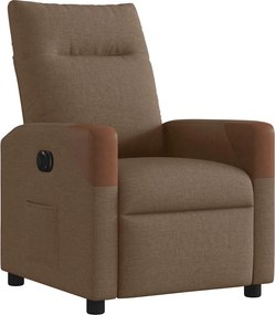 Elektrické polohovací křeslo hnědé textil 3323993