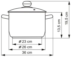 KOLIMAX - české nerezové nádobí Hrnec s poklicí KOLIMAX CERAMMAX PRO STANDARD - granit černý, 26 cm, 6,5 l