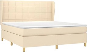 Box spring postel s matrací krémová 180x200 cm textil 3128546