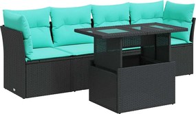 5dílná zahradní sedací souprava s poduškami polyratan akácie 3326088