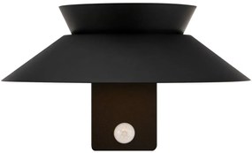 Černé fasádní solární LED svítidlo Justina s pohybovým čidlem 5W  - Nordlux