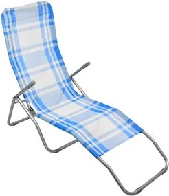 Rulyt RELAX modro-bílá / Lehátko kempingové skládací / poloha vsedě i
