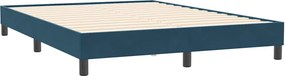 Postel Box Spring bez matrace tmavě modrá 160x210 cm samet 3315835