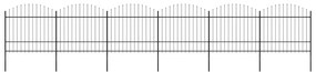 Zahradní plot s kopím nahoře ocelový 1005 x 175 cm černý 277744