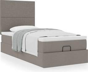 Osmanský postel s matrací taupe 90x200 cm textil 3313047