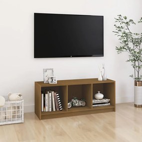 809963 vidaXL TV stolek medově hnědý 104 x 33 x 41 cm masivní borové dřevo