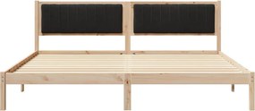 Rám postele s čelo Černá 200 x 200 cm Masivní borové dřevo 3394240