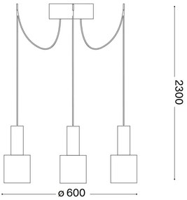 Ideal Lux - Lustr na lanku HOLLY 3xE27/60W/230V pavouk černá