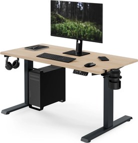 Elektrický stůl s regulací výšky ergonomický antracitový/dub sonoma,1200x600 mm: ARIA