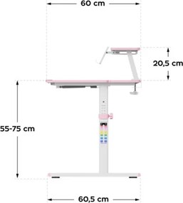 Dětský rostoucí psací stůl Mark Adler Study 3.7 Pink