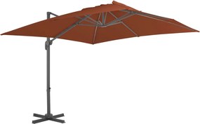 Konzolový zahradní slunečník s hliníkovou tyčí terakotový 400 x 300 cm 312317