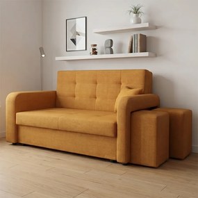 Pohovka VIVA II HOME + 2x taburet v ceně | 158 cm | PRAVÁ | rozkládací + úložný prostor | VÝBĚR TKANIN