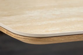 Designový keramický jídelní stůl Parthenia 200 cm travertin / dub