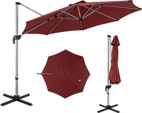 Costway Ø 330 cm slunečník s klikou a UPF 50+ a 360° otočný, červený