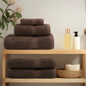 Prémiové ručníky do sprchy SOLUND 10 ks hnědé 70x140 cm 600 g/m² 137238