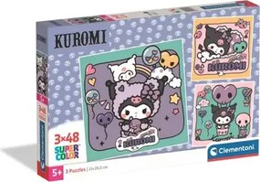 CLEMENTONI Puzzle Kuromi / 3x48 dílků / od 5 let