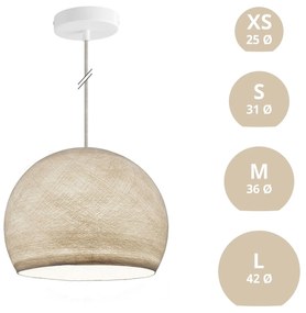 creative cables Závěsná lampa se stínidlem kupole z PE vlákna, polyester Barva: Bílá, Průměr: L - Ø 42 Cm