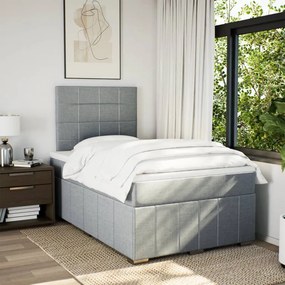 Box spring postel s matrací světle šedá 120x190 cm textil 3293907