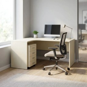 Sestava kancelářského nábytku SimpleOffice 2, 140 cm, levá, bříza