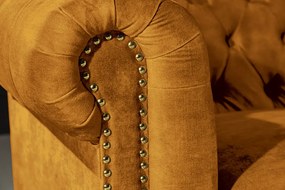 Designová trojsedačka Chesterfield 205 cm hořčičný samet