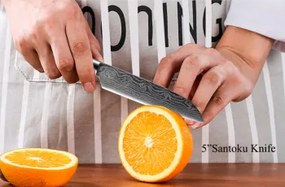 Kuchyňský Santoku nůž 5" XITUO SAGA ocel 7CR17 440C