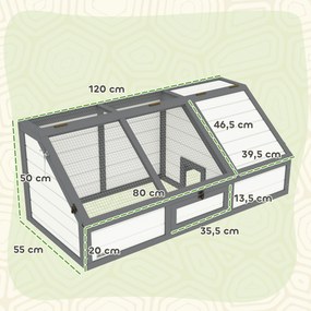 PawHut Krabička na želvy, venkovní výběh pro želvy, bezpodlahový design, snadno otevřitelné, dům pro želvy, bílá