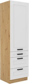Kuchyňská skříňka LUNA 60 DKS-210 3S 1F korpus: dub artisan, barva dvířek: bílá