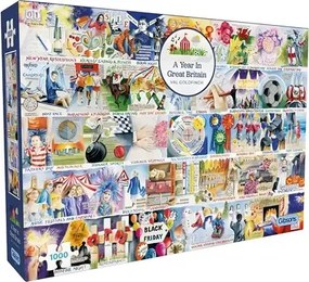 GIBSONS Puzzle Rok strávený ve Velké Británii / 1000 dílků / 68 x 49 c