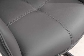 Designová otočná židle Natasha šedá kůže