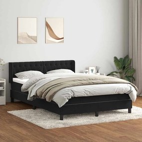 Box spring postel s matrací černá 160x210 cm samet 3318371