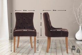 Jídelní židle Aberdeen samet světlý antik – hnědá