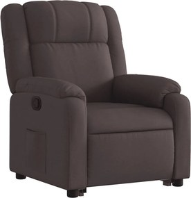 Zvedací polohovací křeslo tmavě hnědé textil 3205207