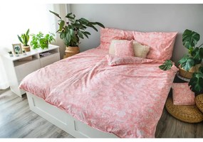 Růžové bavlněné povlečení na jednolůžko 140x200 cm LP Dita Pink Blossom – Cotton House