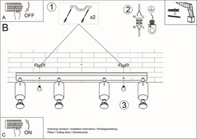 Sollux Lighting Stropní svítidlo RING 4L bílé