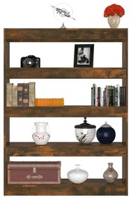 Knihovna / dělicí stěna kouřový dub 100 x 30 x 135 cm - Default Title