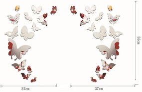 Sada 28 zrcadlových samolepek Ambiance Butterfly