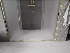 Mexen Velar L Duo, posuvné sprchové dveře do otvoru 170 cm, 8mm sklo námraza, zlatá lesklá, 871-170-003-32-50