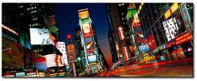 Obraz Times Square (1-dílný) - ulice New Yorku s pestrobarevnými reklamami