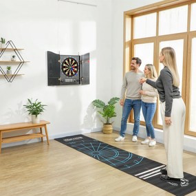 SPORTNOW Elektronický terč E Dartboard s dveřmi vzhled dřeva, LED displej, hlasové hlášení, 6 šipek, 24 náhradních hrotů
