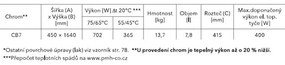 PMH Blenheim CB7 Radiátor kombinovaný, 45x164cm, chrom