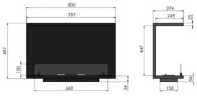 InFire - Vestavěný BIO krb 80x45 cm 3kW černá