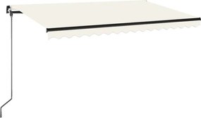 Ručně zatahovací markýza s LED světlem 400 x 350 cm krémová 3069182