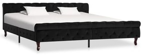 vidaXL Rám postele černý samet 200 x 200 cm
