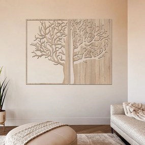 dřevo života Dřevěný strom na zeď DUALITY Zvolte barvu dekoru: Dub Sonoma, Rozměry šxv (cm): 80x60