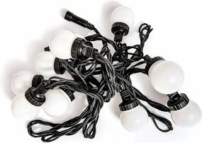 Easy Fix LED party osvětlení, 5 m, venkovní, 10 kouliček, 70 ledově bílých diod, černý kabel, IP67, prodlužovací