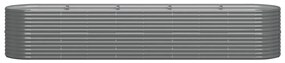 Vyvýšený záhon práškově lakovaná ocel 368x80x68 cm šedý,  318964