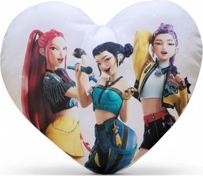 Polštář ve tvaru srdce KPop Demon Hunters - HUNTR/X