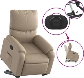 Zvedací polohovací křeslo cappuccino umělá kůže 3204892