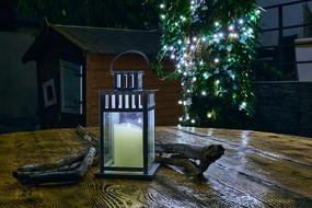 LED svíčka z pravého vosku na baterky, ø 8 × 10 cm, mandlová, 2× AA